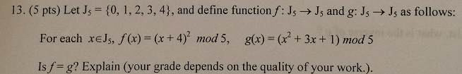 Solved Let J_5 = {0, 1, 2, 3,4}, and define function f: J_5 | Chegg.com