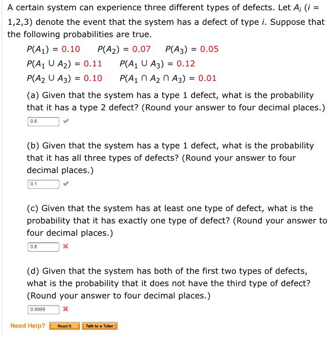 Solved A certain system can experience three different types | Chegg.com
