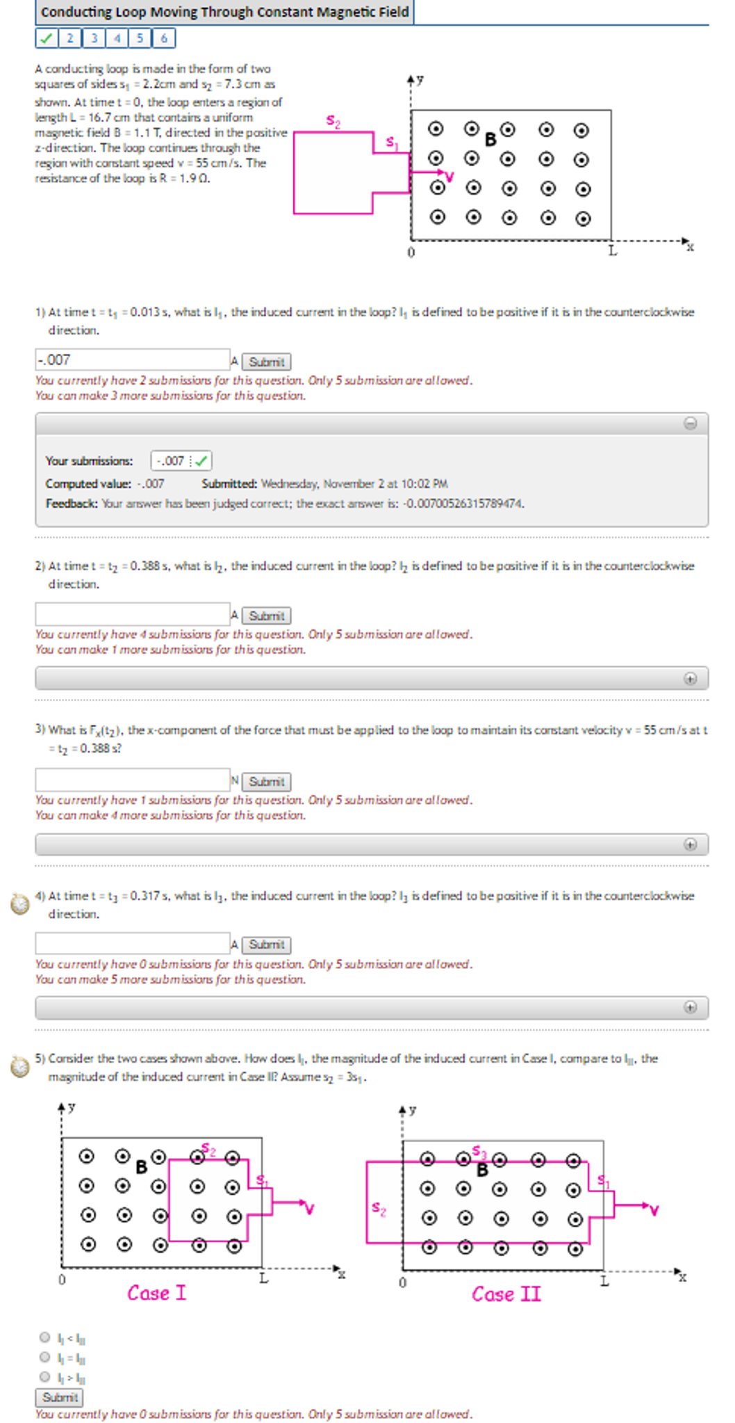 Solved A conducting loop is made in the form of two squares | Chegg.com