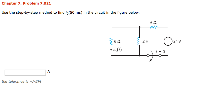 Solved Use the step-by-step method to find i_0(50 ms) in the | Chegg.com