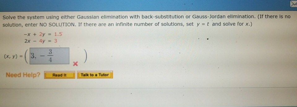 Solved Solve The System Using Either Gaussian Elimination