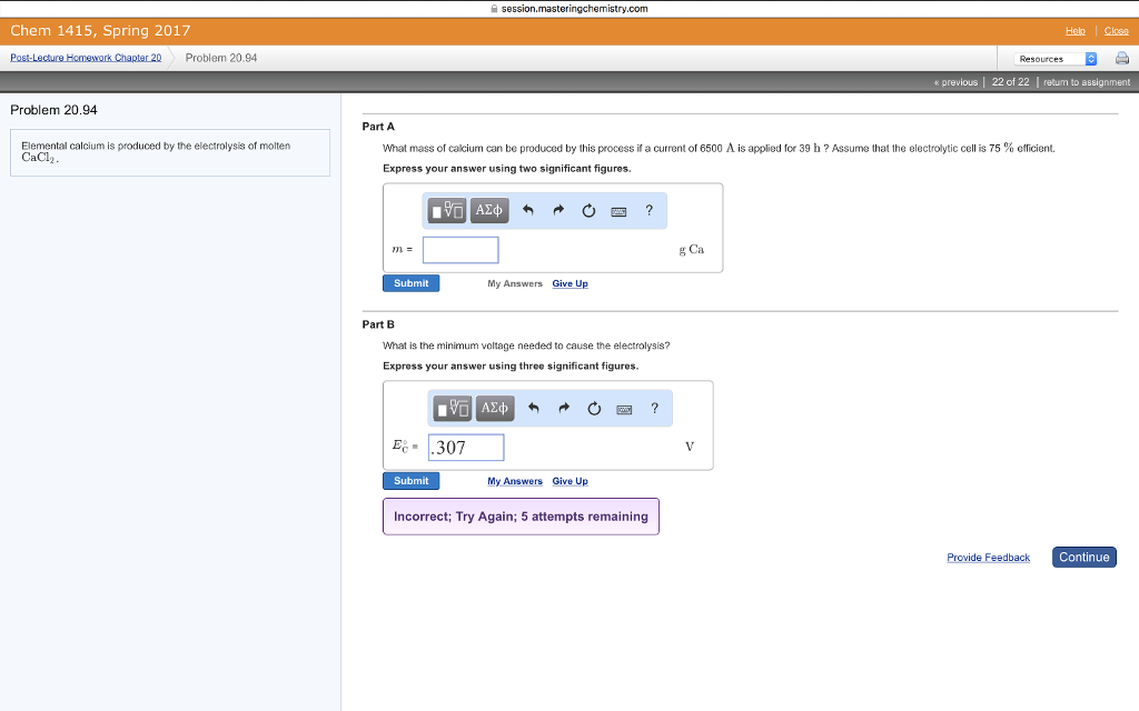Solved Chem 1415, Spring 2017 Post-Lecture Homework Chapter | Chegg.com