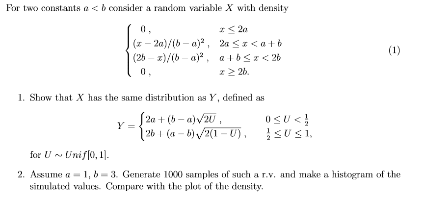 Solved For two constants a