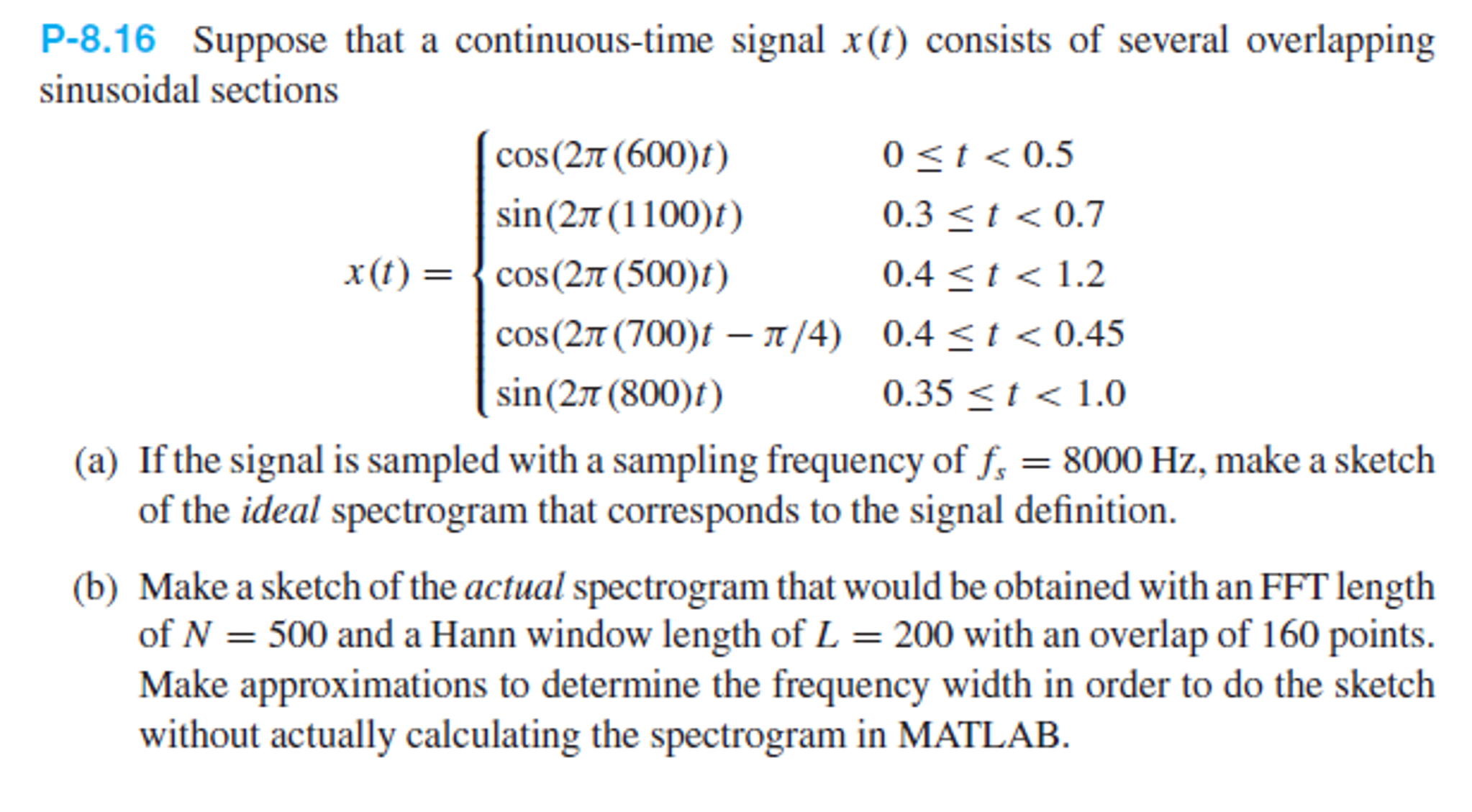 Suppose that a continuous-time signal x(t) consists | Chegg.com