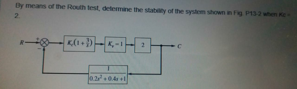 Solved By means of the Routh test, determine the stability | Chegg.com