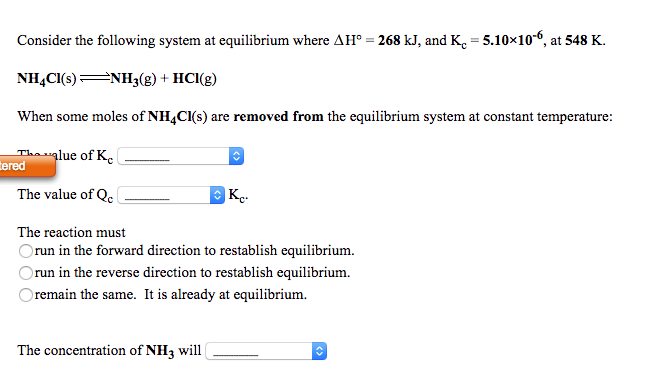 Solved Consider the following system at equilibrium where | Chegg.com