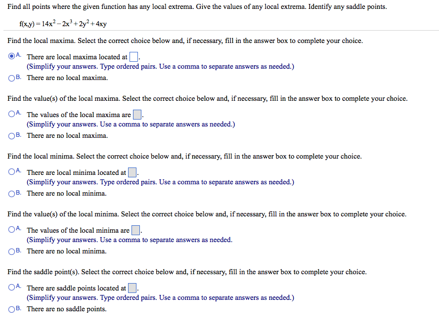 Solved Find all points where the given function has any | Chegg.com