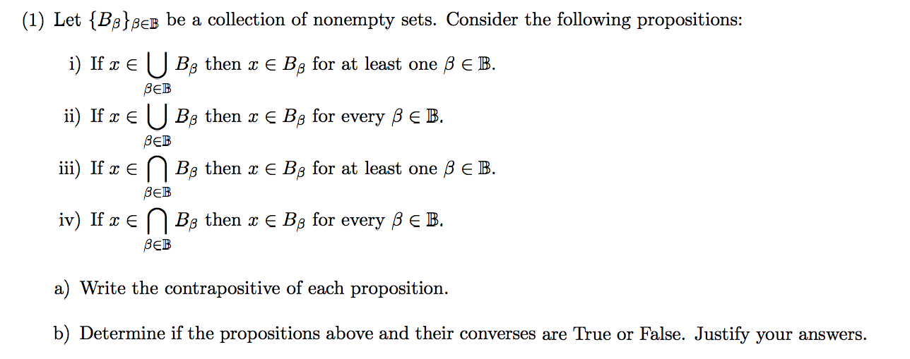 Solved Let {B} be a collection of nonempty sets. Consider | Chegg.com