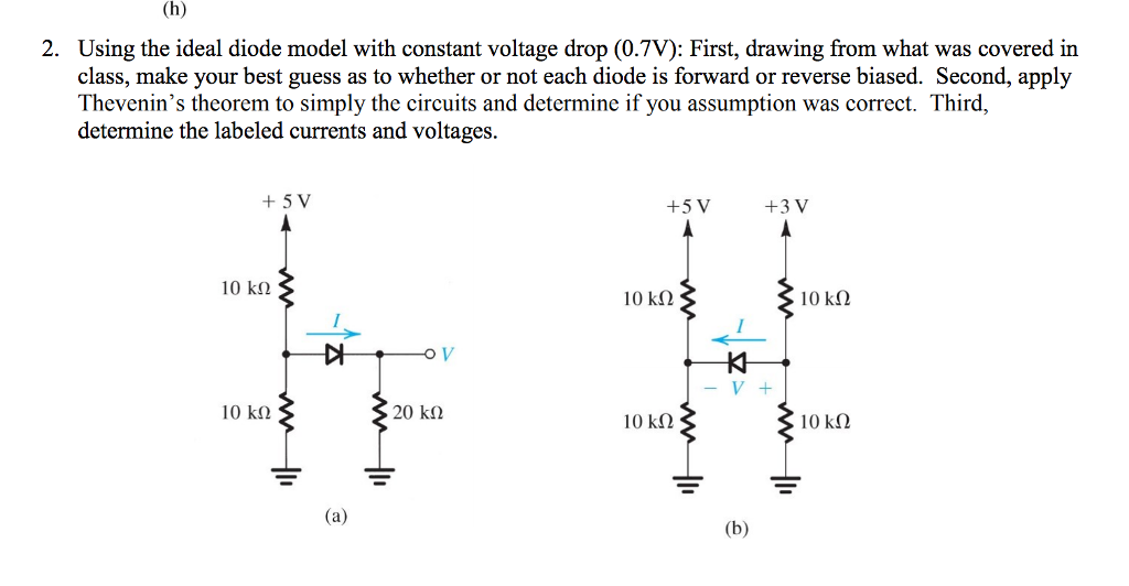 Solved 2. Using the ideal diode model with constant voltage | Chegg.com