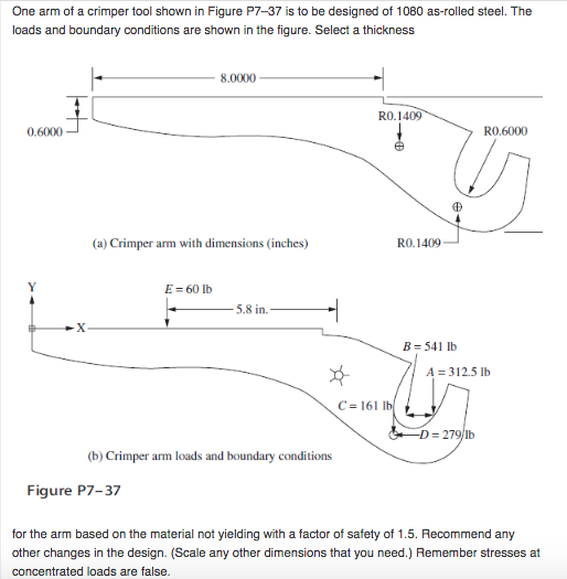 Solved One arm of a crimper tool shown in Figure P7-37 is to | Chegg.com