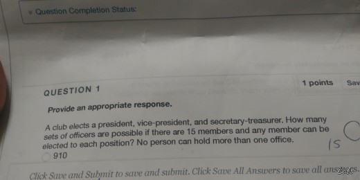 Solved Question Completion Status: QUESTION 1 1 points Sav | Chegg.com