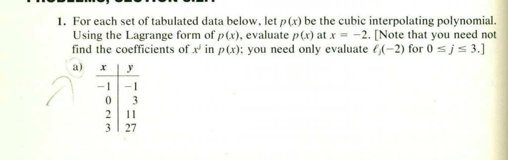 Solved 1. For each set of tabulated data below, let p (r) be | Chegg.com