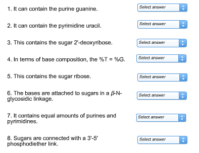Solved DNA and RNA are structurally similar in some ways, | Chegg.com