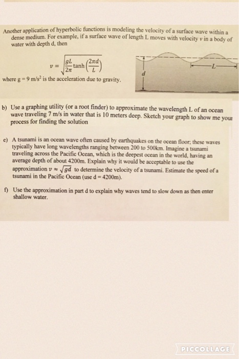 Solved Another application of hyperbolic functions is | Chegg.com
