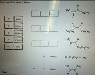 Solved Name each of the following alkenes. (The 5 different | Chegg.com