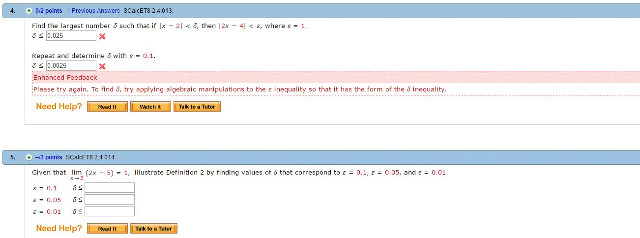 Solved Find the largest number delta such that if |x - 2|