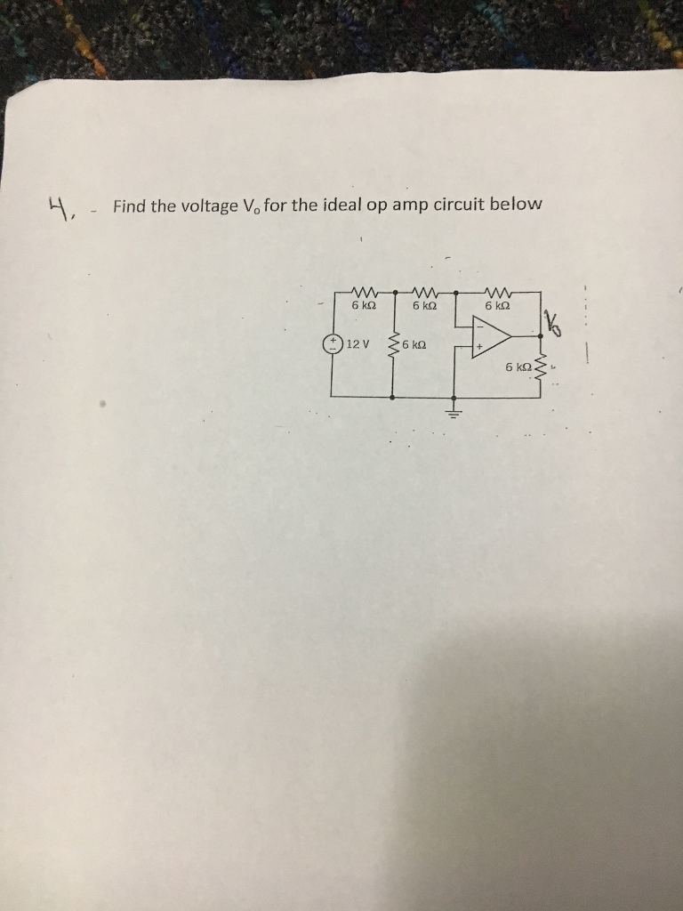 Solved Find the voltage VO for the ideal op amp circuit | Chegg.com