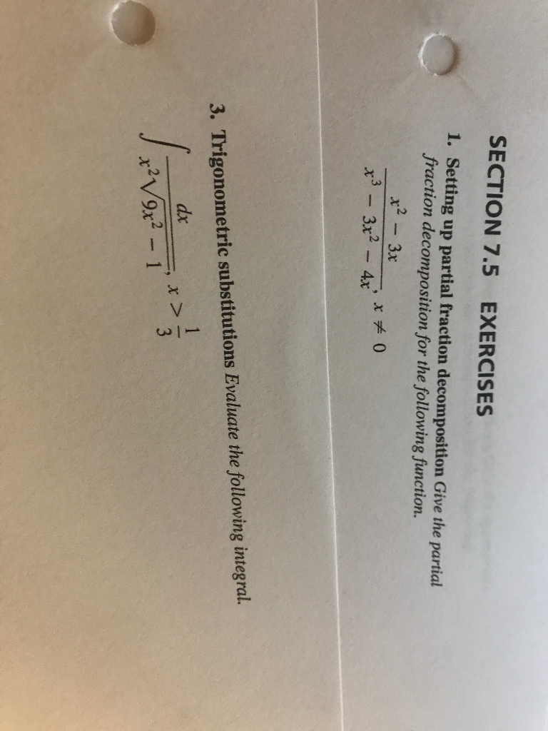 Solved Setting up partial fraction decomposition Give the | Chegg.com