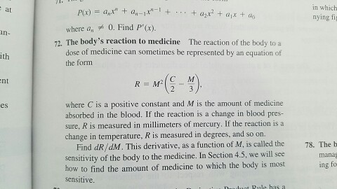 Solved The body's reaction to medicine The reaction of the | Chegg.com