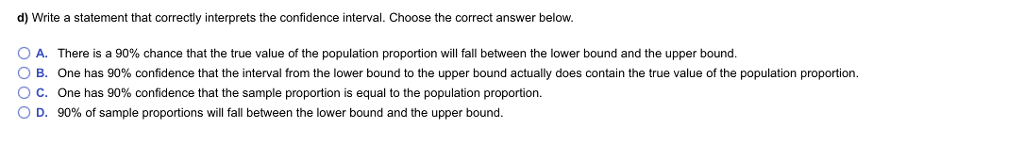Solved d) Write a statement that correctly interprets the | Chegg.com
