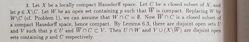 Solved Prove that a locally compact Hausdorff space is | Chegg.com