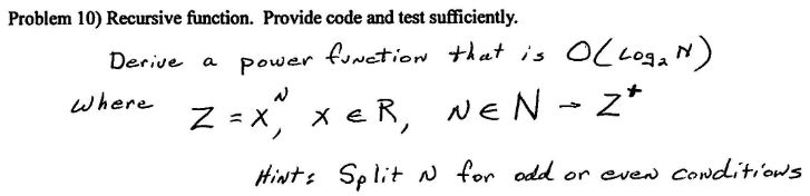 Solved Problem 10) Recursive function. Provide code and test | Chegg.com