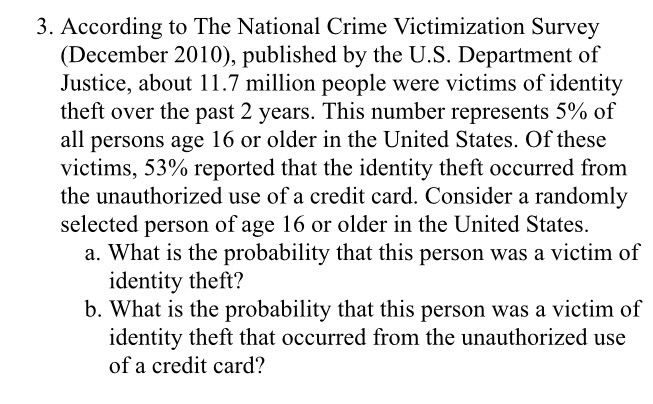 Solved According to The National Crime Victimization Survey | Chegg.com