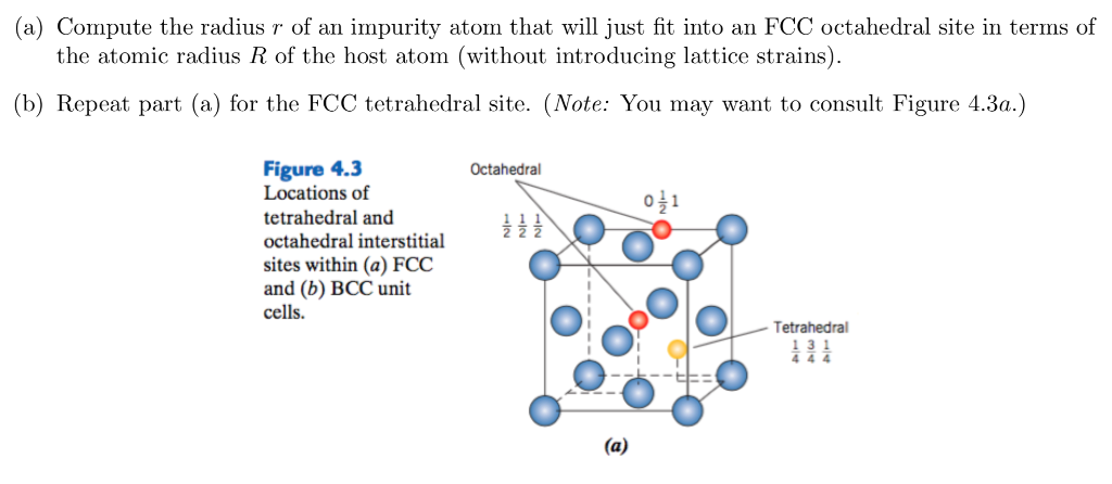Solved (a) Compute the radius r of an impurity atom that | Chegg.com