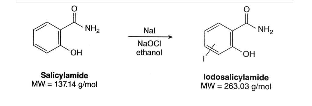 Solved NH2 NH2 Nal NaOCl ethanol ?? ?? Salicylamide MW | Chegg.com
