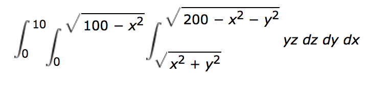 Solved Integral^10_0 integral^square root 100-x^2_0 | Chegg.com