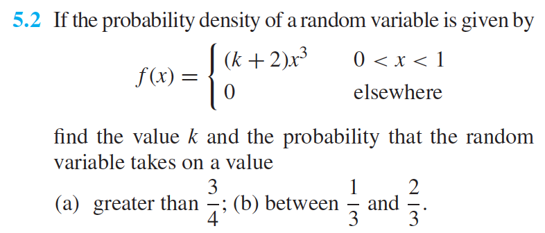 Solved If the probability density of a random variable is | Chegg.com