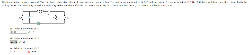 Solved The figure below shows a driven RLC circuit that | Chegg.com
