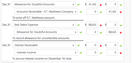 Journal Entries for Accounts and Notes Receivable | Chegg.com