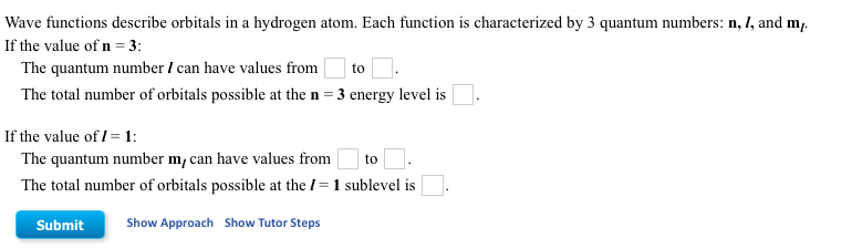Solved Wave functions describe orbitals in a hydrogen atom. | Chegg.com