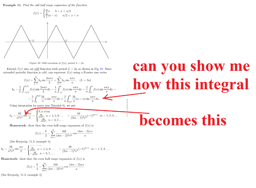 Solved Example 15. Find the odd half range epansion of the | Chegg.com