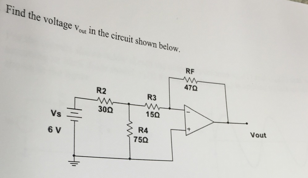 Solved Find the voltage v_out in the circuit shown below. | Chegg.com