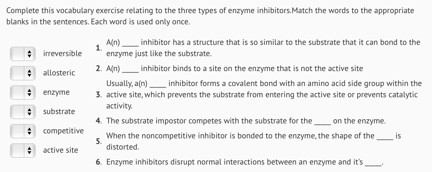 Solved Complete this vocabulary exercise relating to the | Chegg.com