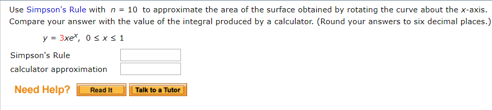Solved Use Simpson's Rule with n - 10 to approximate the | Chegg.com
