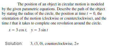 Solved The position of an object in circular motion is | Chegg.com