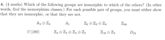 Solved Which of the following groups are isomorphic to which | Chegg.com