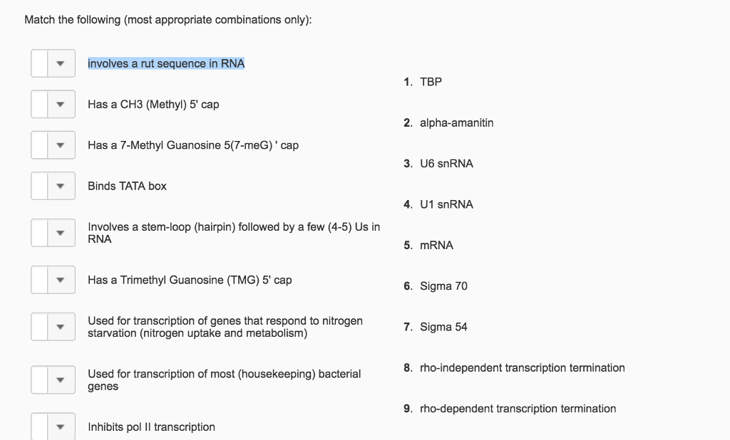 Solved Match the following (most appropriate combinations | Chegg.com