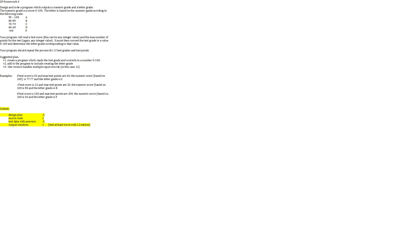 Solved Design and code a program which outputs a numeric | Chegg.com