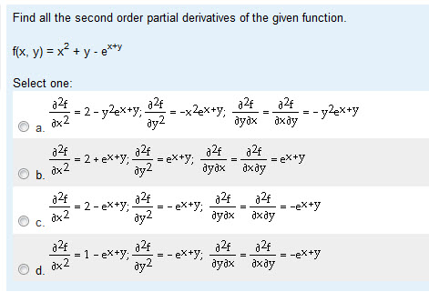 Solved Find all the second order partial derivatives of the | Chegg.com