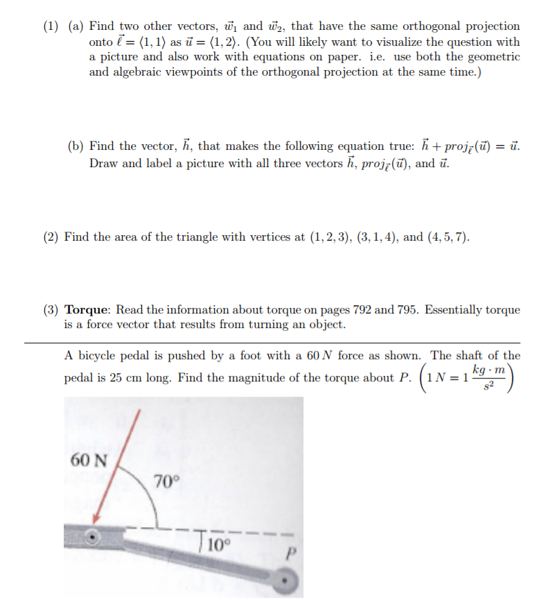 Solved Find two other vectors, W_1 and W_2, that have the | Chegg.com