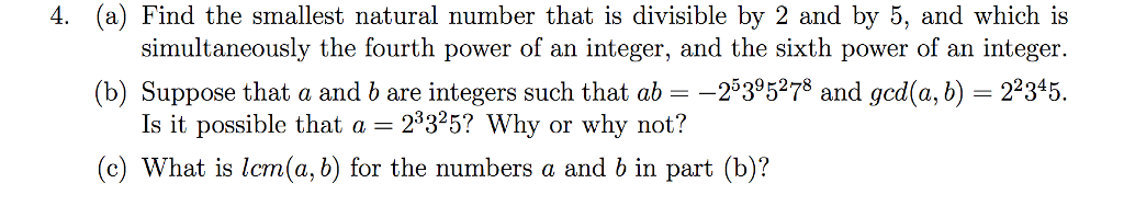 Solved (a) Find the smallest natural number that is | Chegg.com
