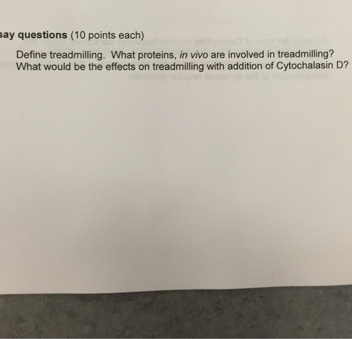 Solved Define treadmilling. What proteins, in vivo are | Chegg.com