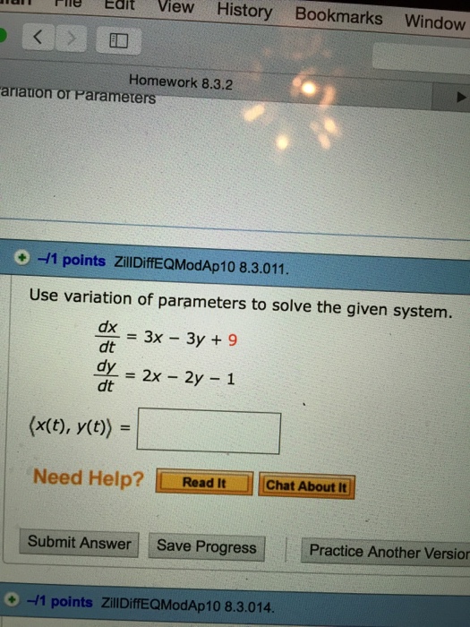 Solved Use variation of parameters to solve the given | Chegg.com