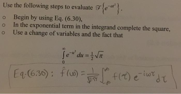 Solved Use the following steps to evaluate F {e^at^2}. | Chegg.com