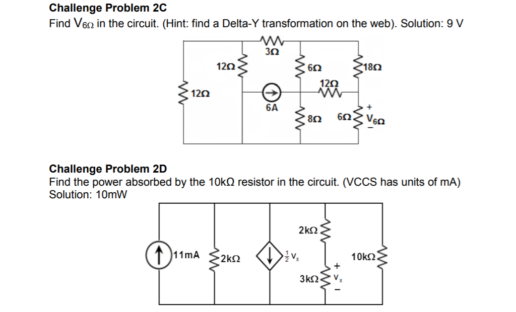 Solved Challenge Problem 2C Find V6o in the circuit. (Hint: | Chegg.com