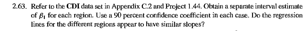 Solved 2.63. Refer to the CDI data set in Appendix C.2 and | Chegg.com